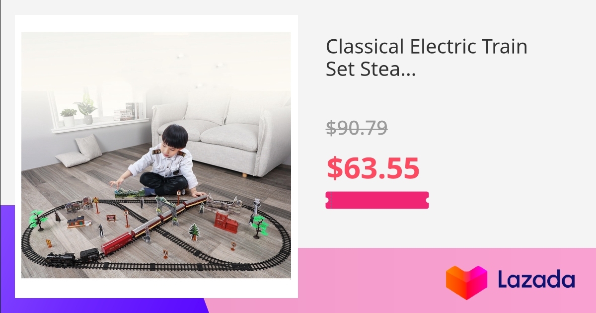Classical Electric Train Set Steam Smoking Toy Train Set Simulation ...