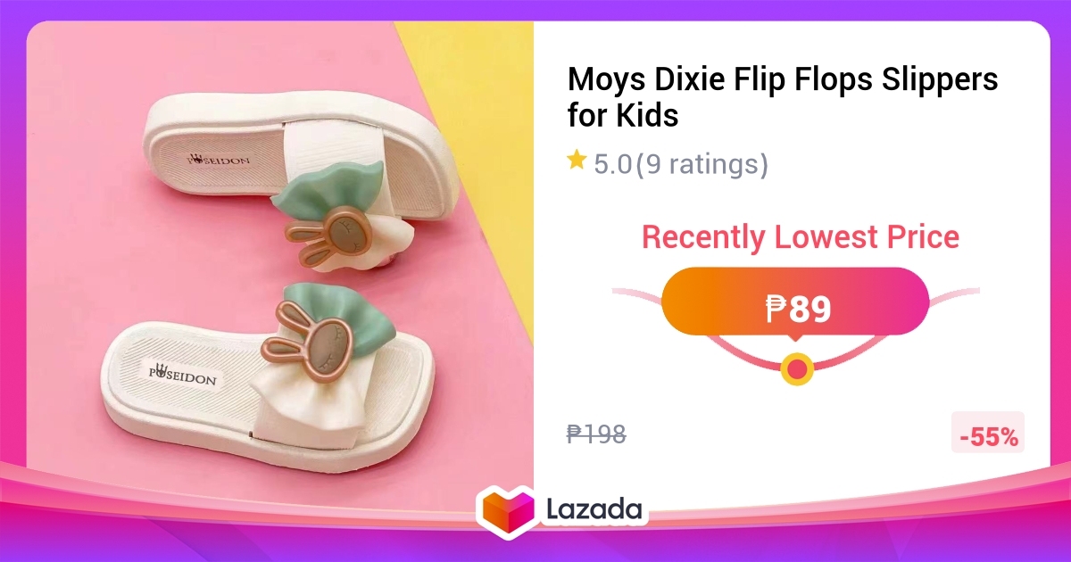 Moys Dixie Flip Flops Slippers for Kids
