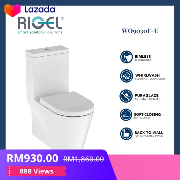 RIGEL Ceramic Toilet Bowl One Piece Water Closet WC R-WO9030F-U