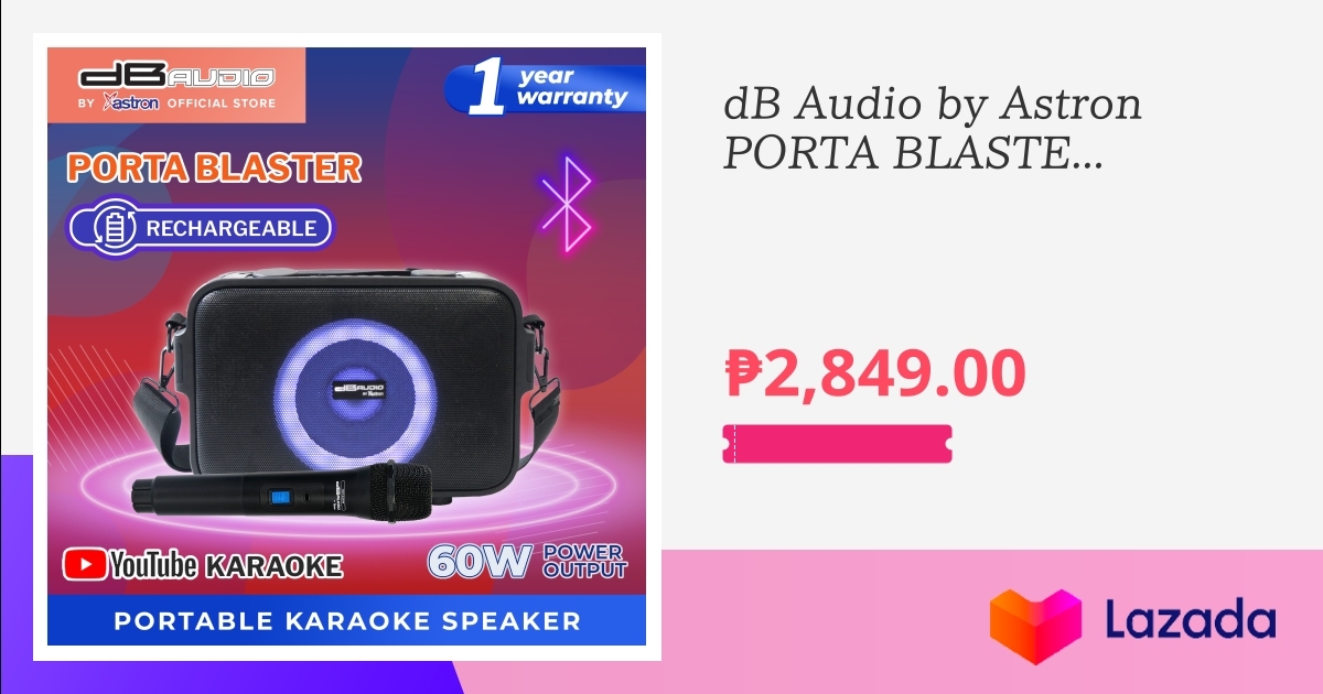 dB Audio by Astron PORTA BLASTER Portable Karaoke Speaker | 1 Wireless ...