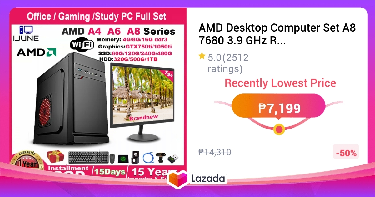AMD Desktop Computer Set A8 7680 3.9 GHz R7 Graphics A6 A4 6300 4G 8GB ...