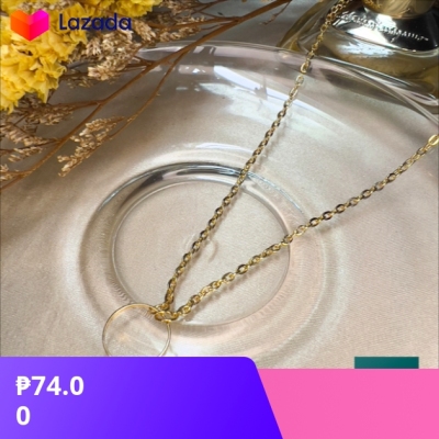 Gold Chain Circle Pendant Necklace