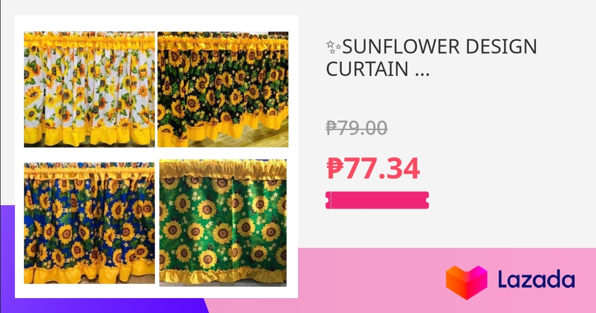 SUNFLOWER DESIGN CURTAIN | Kitchen/Lababo Curtain