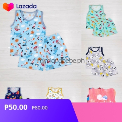 MIMI AND BEBE | KIDS & BABY Sando Short Terno Set for Boys