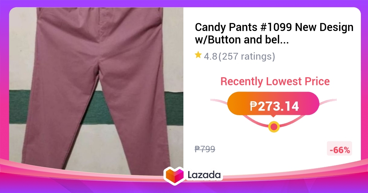 Candy Pants #1099 New Design w/Button and belt loops Stretchable ...