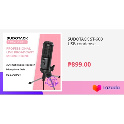 SUDOTACK ST-600 USB condenser microphone Plug & Play ,Mic Gain Knob ...