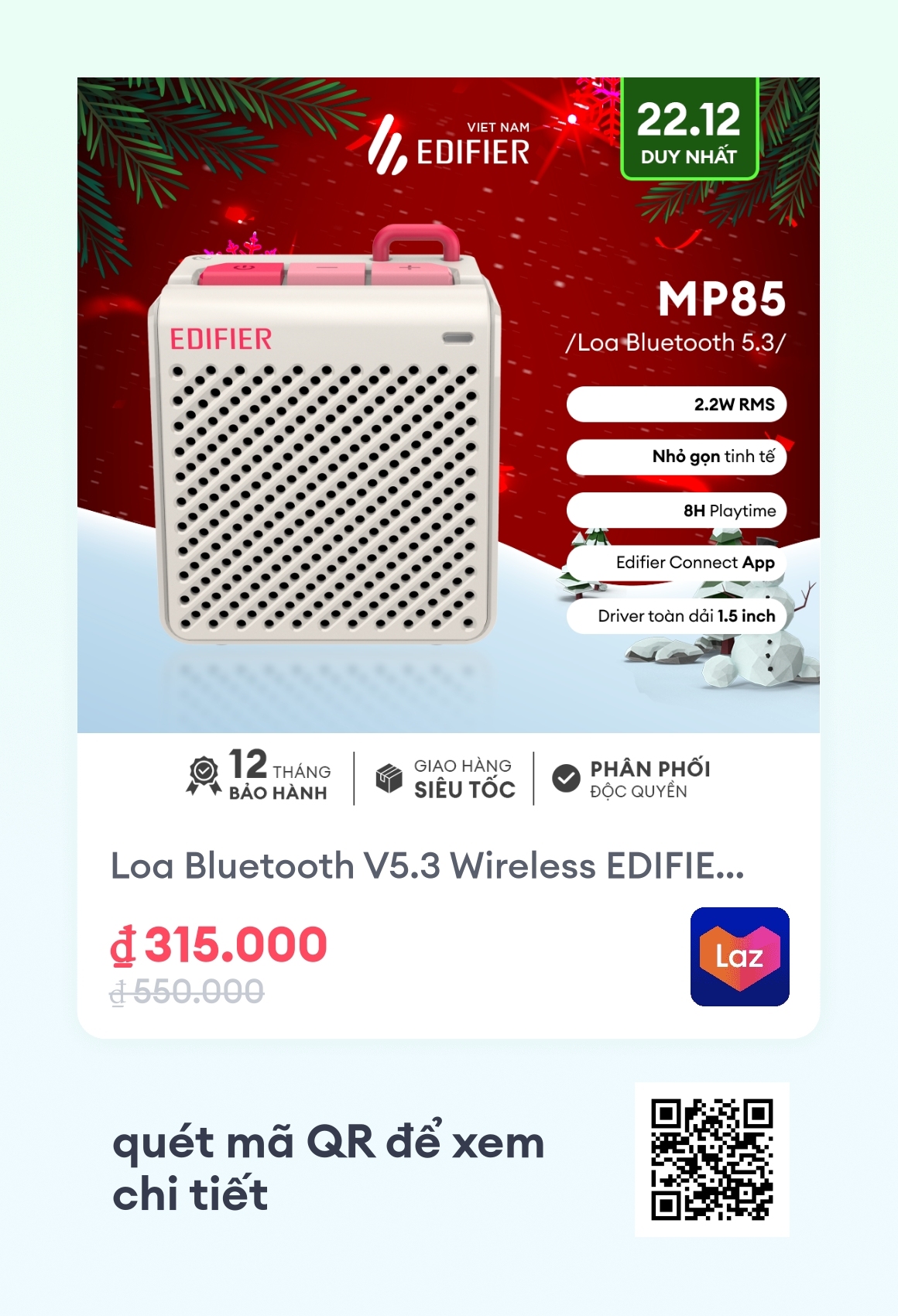 Loa Bluetooth V5.3 Wireless EDIFIER MP85 | Thời lượng pin 8H | Edifier ...