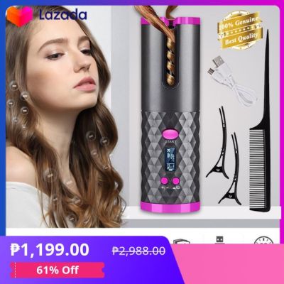 Cordless Automatic Hair Curler fast heating USB Rechargeable Design ...