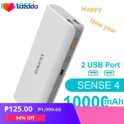 Original Romoss Sense 4 10000mAh Dual Output Power Bank Sense4 white