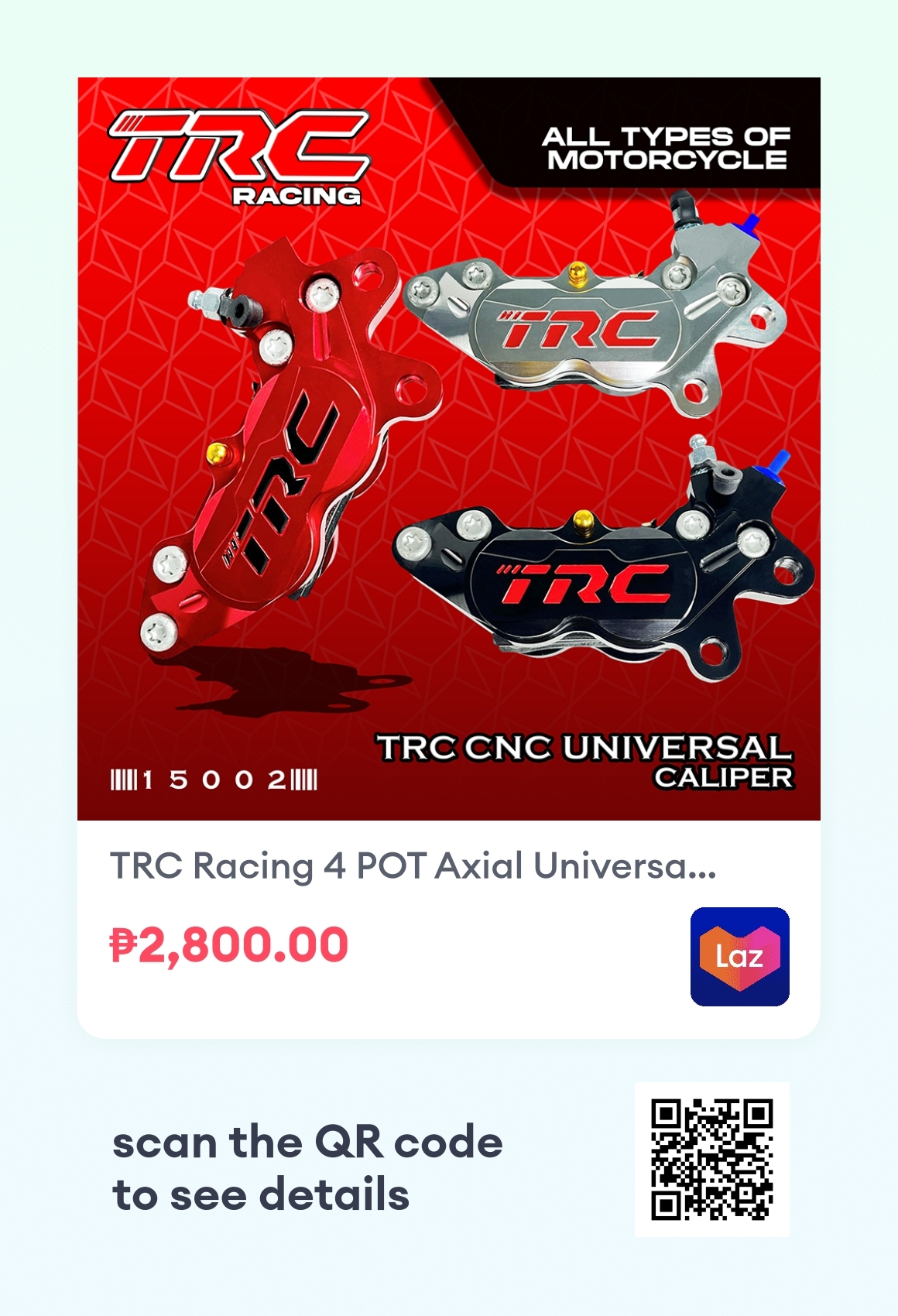 TRC Racing 4 POT Axial Universal Brake Caliper CNC 15002