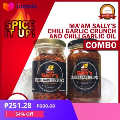 Ma'am Sally's Chili Garlic Oil and Chili Garlic Crunch - 250 grams Chili Garlic Oil and Chili ...
