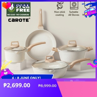 Carote Non Stick Frying Pan 4 pcs Kitchen ware Cookware Set kaldero pot ...