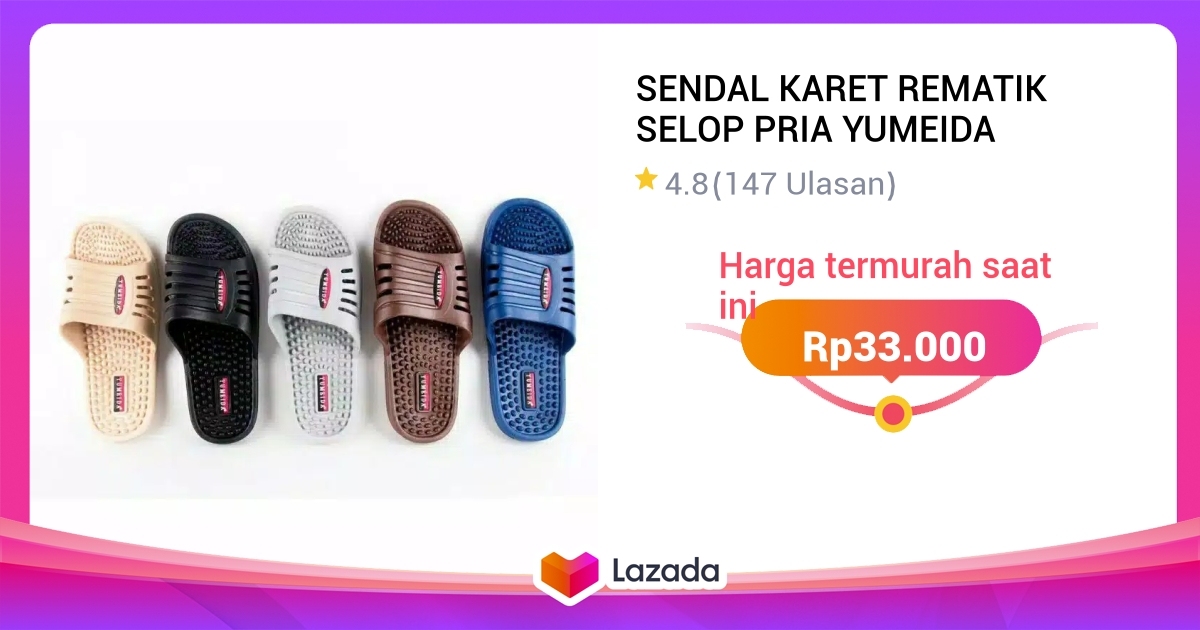 SENDAL KARET REMATIK SELOP PRIA YUMEIDA