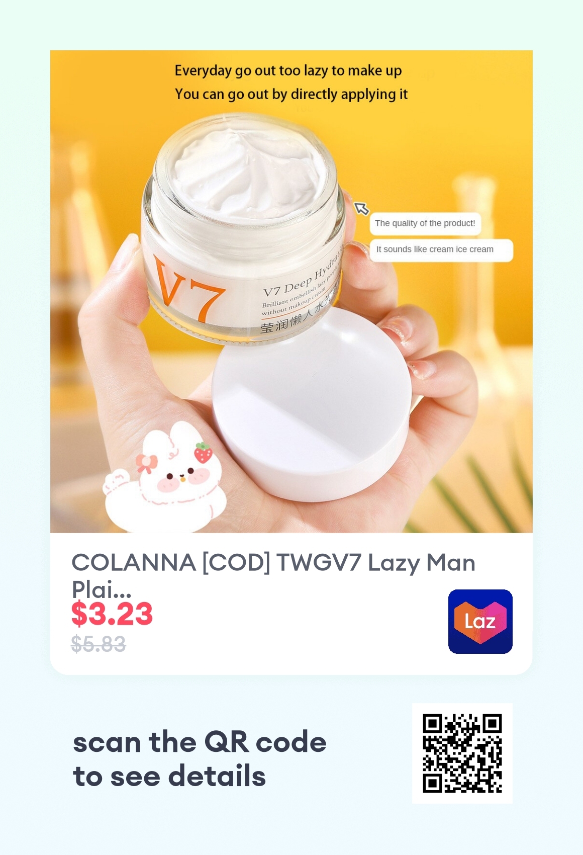 COLANNA [COD] TWGV7 Lazy Man Plain Cream Hydrating Moisturizing ...
