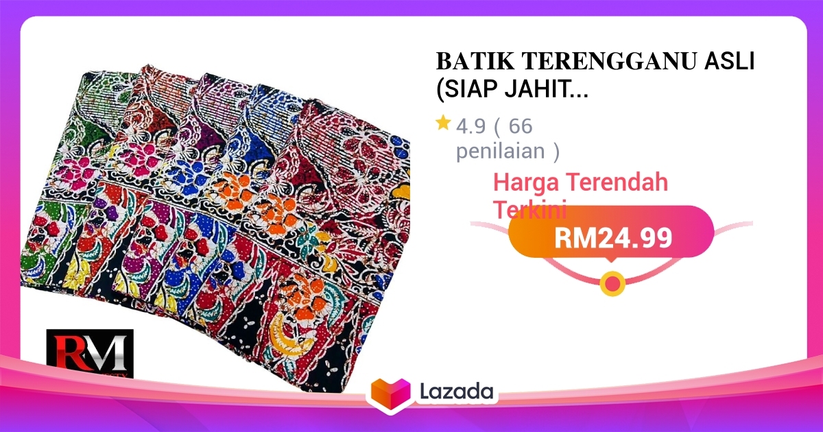 𝐁𝐀𝐓𝐈𝐊 𝐓𝐄𝐑𝐄𝐍𝐆𝐆𝐀𝐍𝐔 ASLI (SIAP JAHIT) & ADA COP TERENGGANU COTTON SERAP AIR
