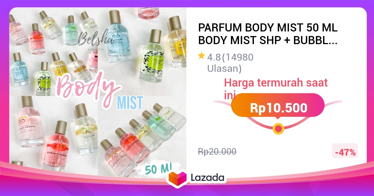 PARFUM BODY MIST 50 ML BODY MIST SHP + BUBBLE PARFUM - INSPIRED PARFUM ...
