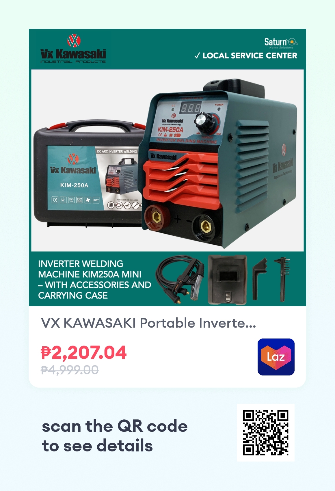 VX KAWASAKI Portable Inverter Welding Machine KIM250A Genuine Japan ...