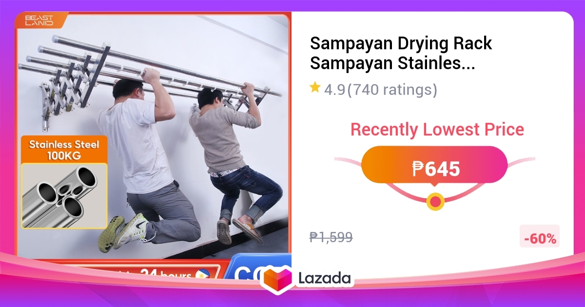 Sampayan Drying Rack Sampayan Stainless Adjustable Wall Mounted ...