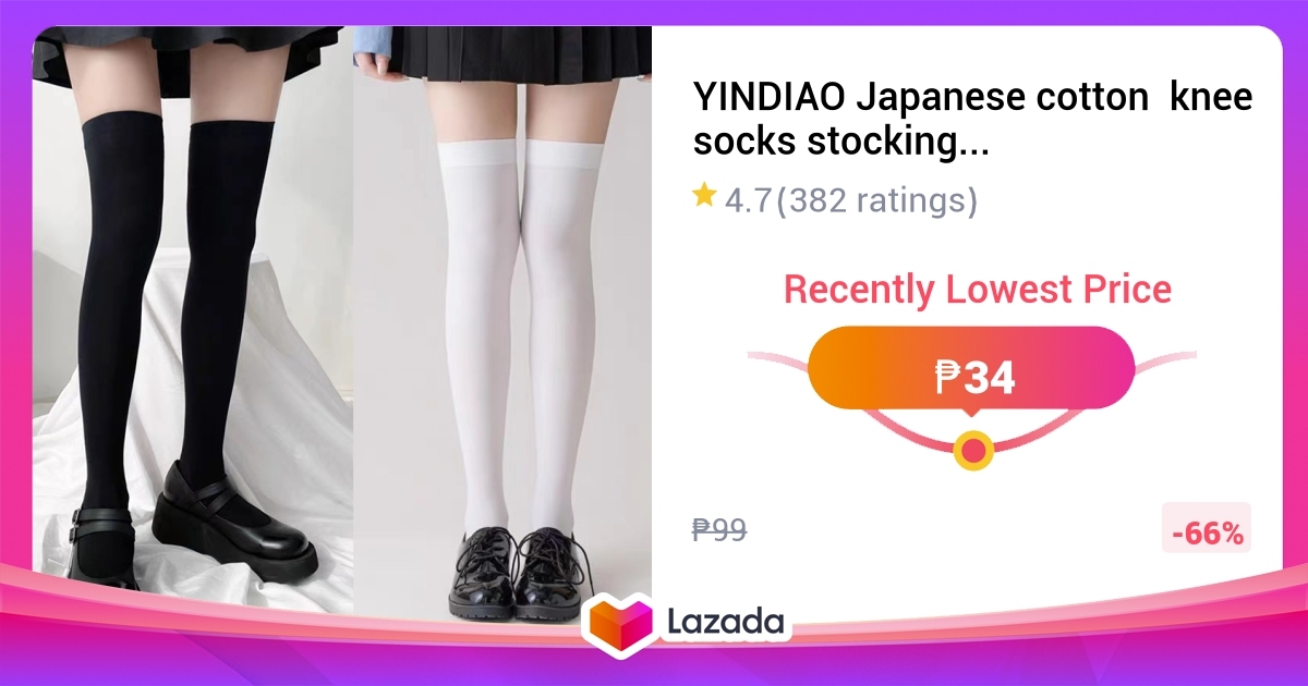YINDIAO Japanese cotton knee socks stockings female Korean high socks ...
