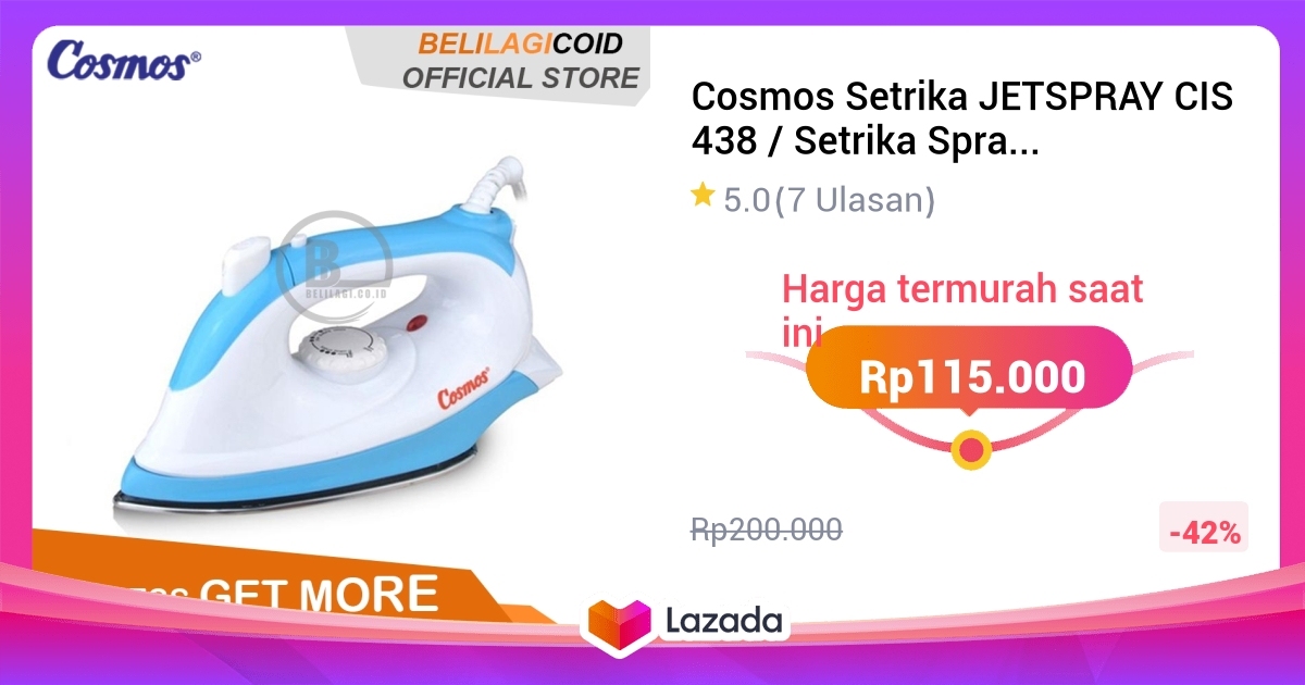 Cosmos Setrika JETSPRAY CIS 438 / Setrika Spray Murah Cosmos / Setrika ...