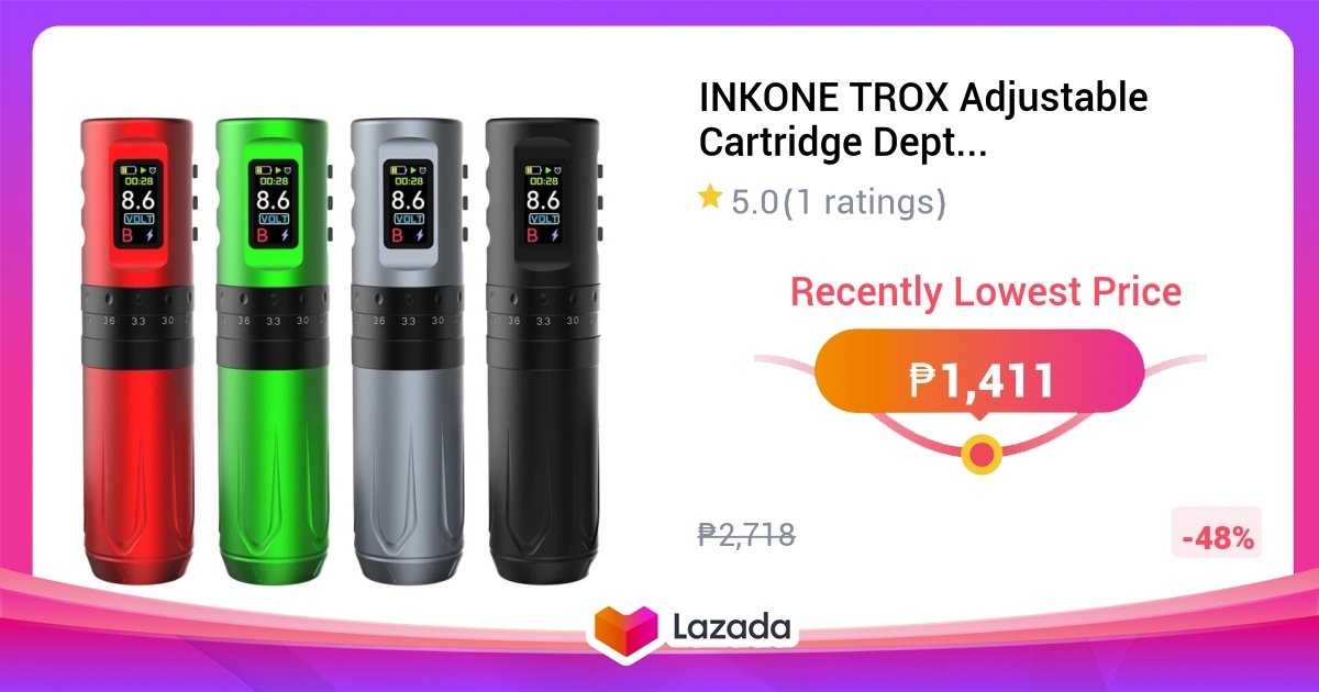 INKONE TROX Adjustable Cartridge Depth Multifunctional Tattoo Machine ...