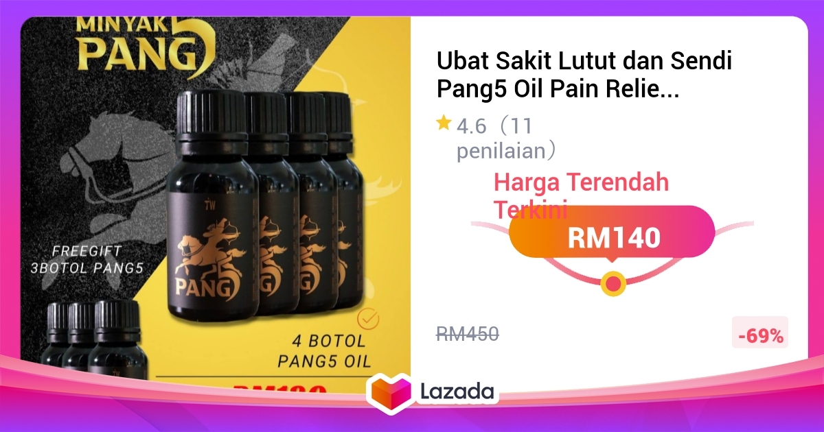 Ubat Sakit Lutut dan Sendi Pang5 Oil Pain Relief Oil Minyak Urut Minyak ...