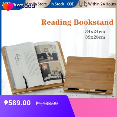 Adjustable Bamboo Book Holder Stand For Reading Rest tablet Cookbook ...