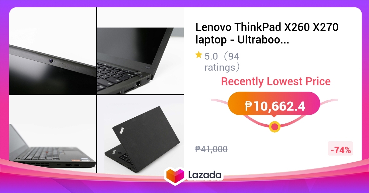 Lenovo ThinkPad X260 X270 laptop - Ultrabook 12.5" / Intel Core i5 i7 Gen / DDR4 8G 16GB RAM ...