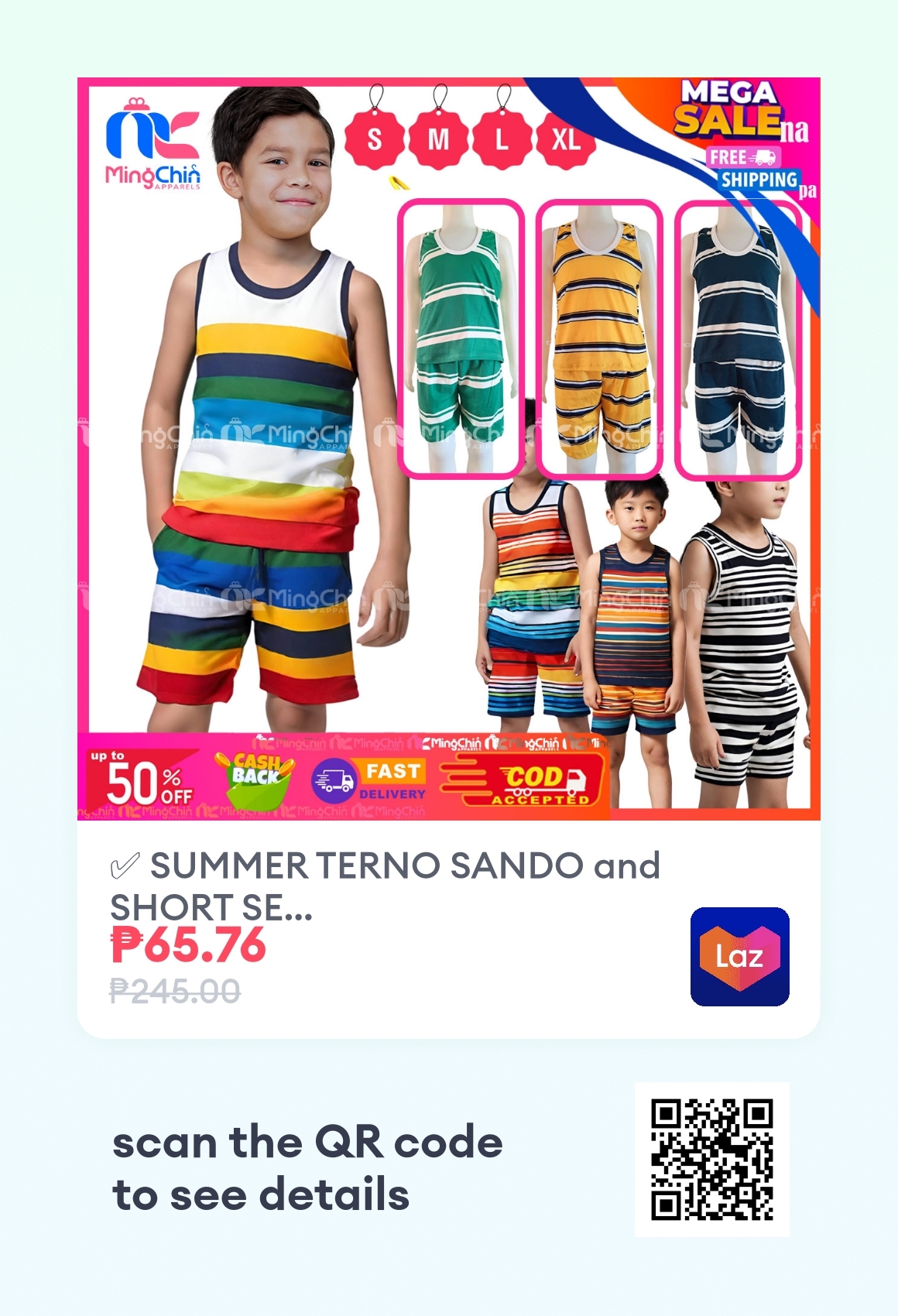 SUMMER TERNO SANDO and SHORT SET STRIPED or CARTOON Terno for Boys ...