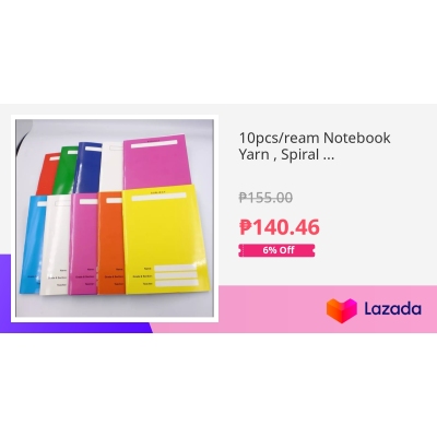 10pcs/ream Notebook Yarn , Spiral , Composition , Writing [Assorted Colors]