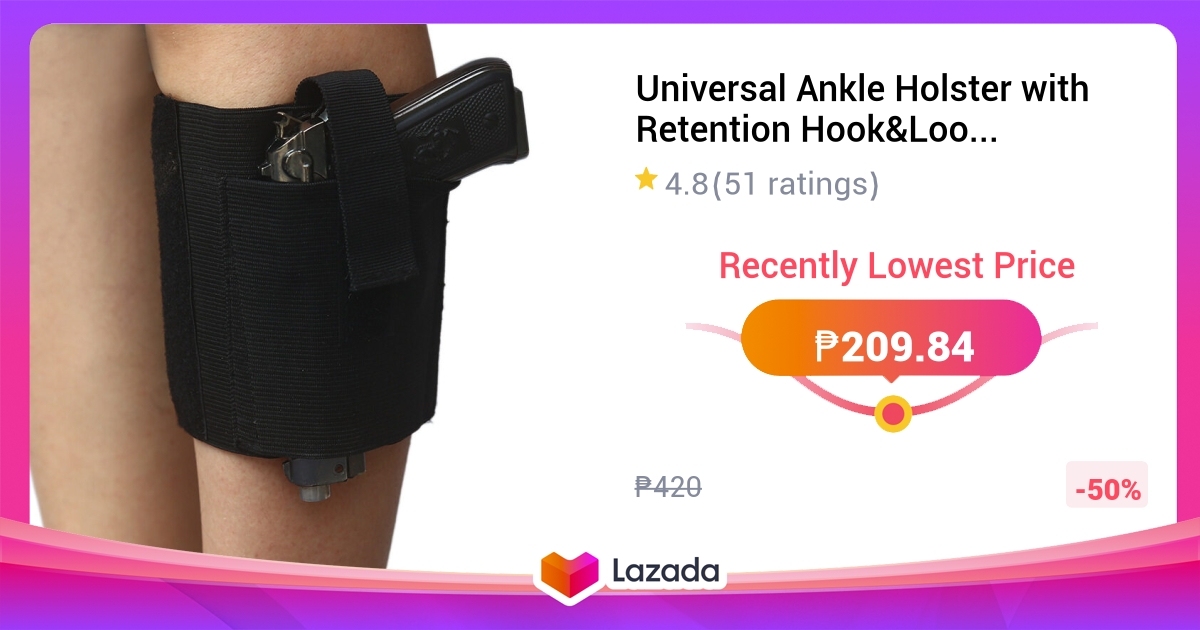 Universal Ankle Holster with Retention Hook&Loop Strap Concealed Carry ...