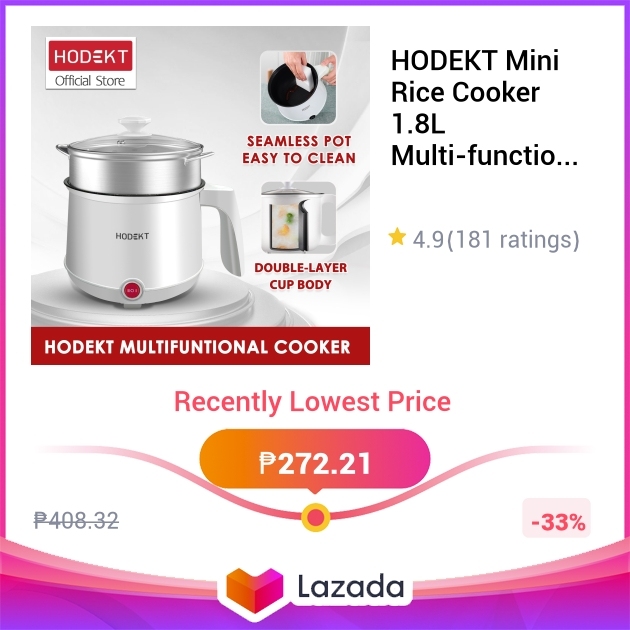 HODEKT Mini Rice Cooker 1.8L Multi-function Cooker Non-Stick Inner Pot ...