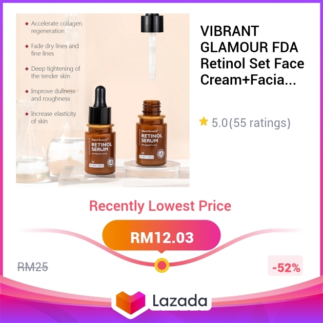 VIBRANT GLAMOUR FDA Retinol Set Face Cream+Facial Serum VA Anti Aging ...
