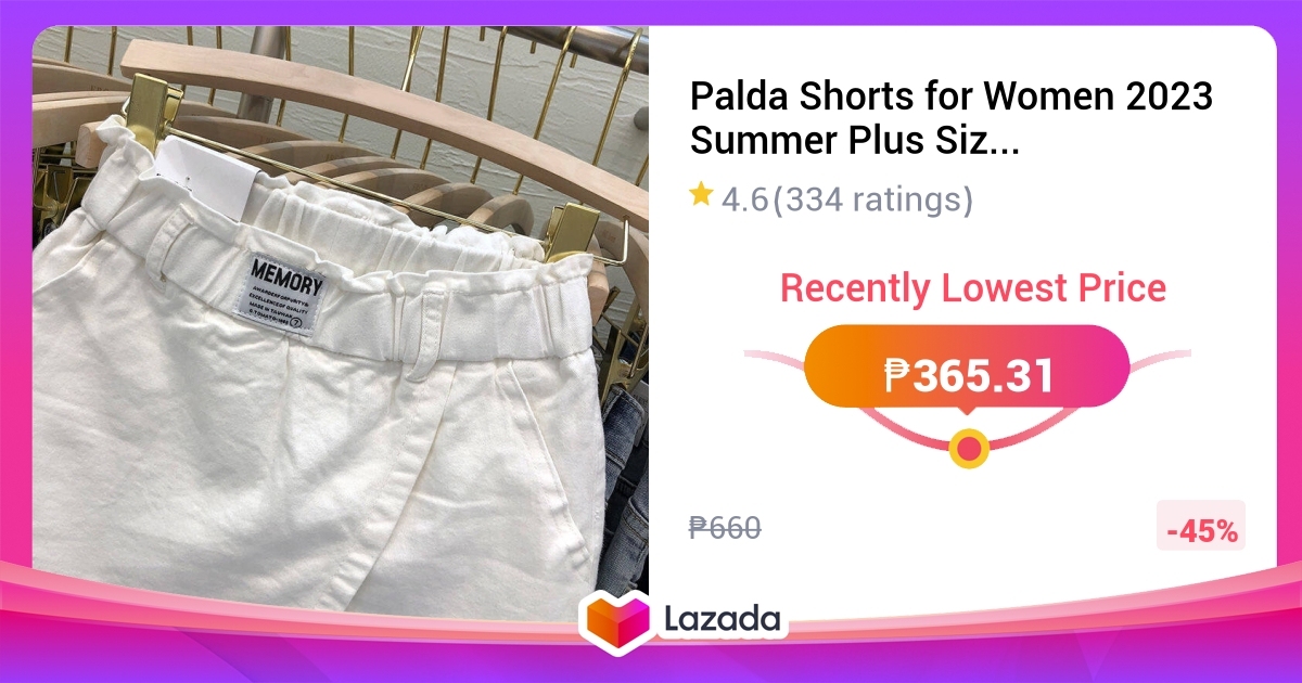 Palda Shorts for Women 2023 Summer Plus Size Korean Styles White ...