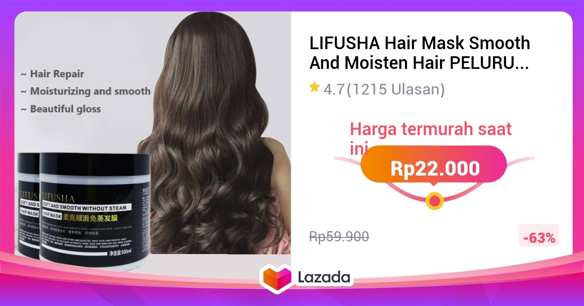 LIFUSHA Hair Mask Smooth And Moisten Hair PELURUS Rambut No Catok