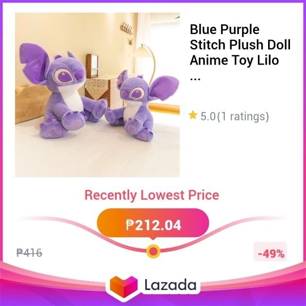 Blue Purple Stitch Plush Doll Anime Toy Lilo & Stitch 20cm-75cm Stitch ...