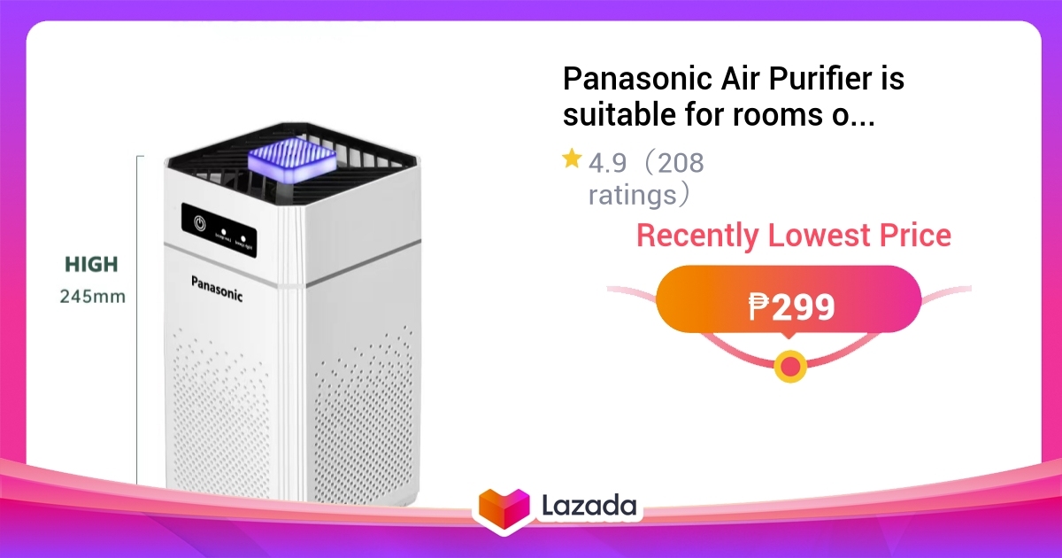 Panasonic Air Purifier is suitable for rooms of 20-26 square meters ...