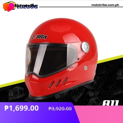 Zebra 811 Motorcycle Helmet Full face Retro Classic Style Mototribe ...