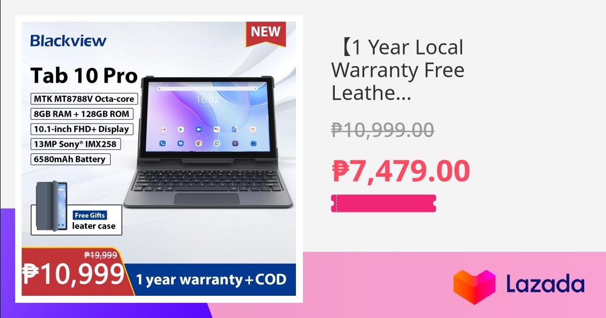 【1 Year Local Warranty Free Leather Case】Blackview TAB 10 Pro 10.1 Inch ...