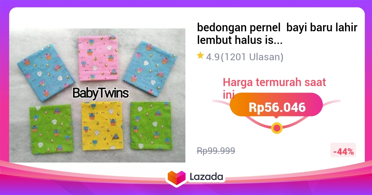 bedongan pernel bayi baru lahir lembut halus isi 6 pcs jumbo murah ...