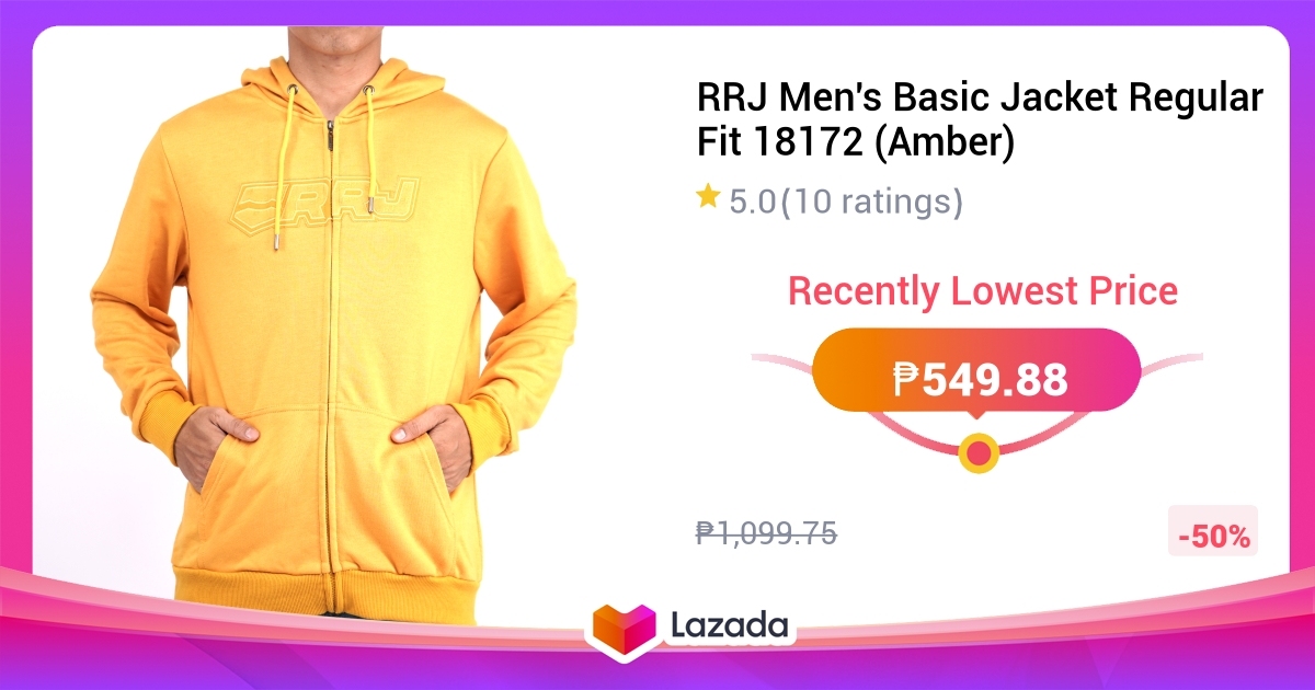 RRJ Men's Basic Jacket Regular Fit 18172 (Amber)