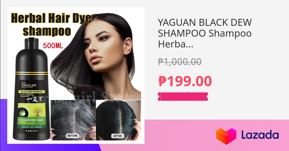 YAGUAN BLACK DEW SHAMPOO Shampoo Herbal Hair Dye Shampoo Black Color ...