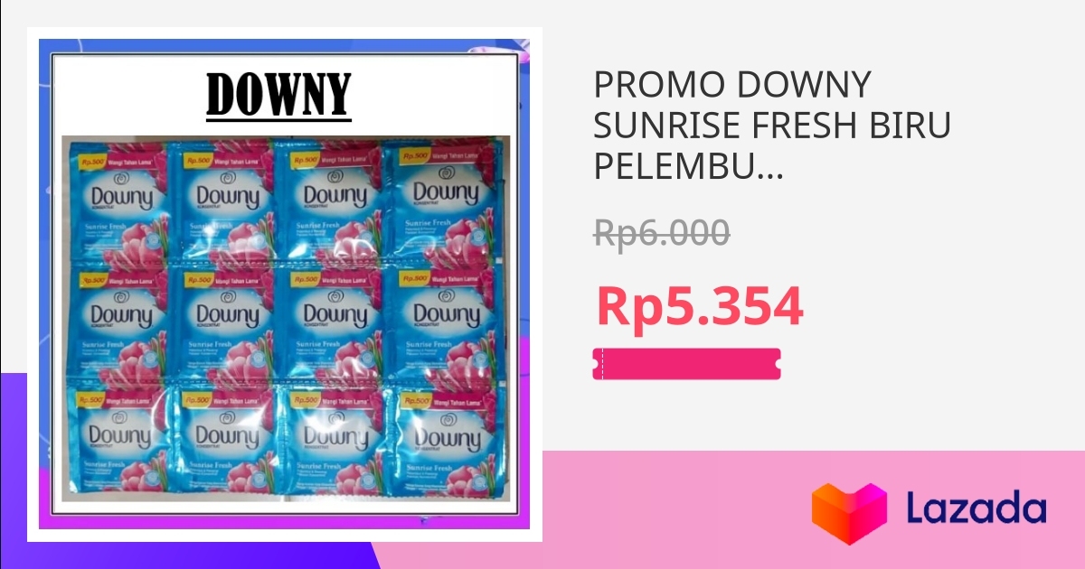 PROMO DOWNY SUNRISE FRESH BIRU PELEMBUT PAKAIAN SOFTENER 11 mL PINK ...