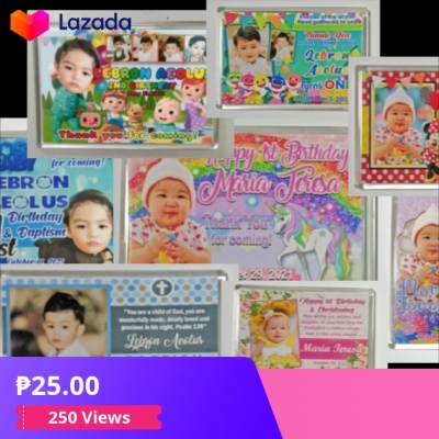 Acrylic Ref Magnet Giveaways Souvenir Birthday Christening Baptism Debut