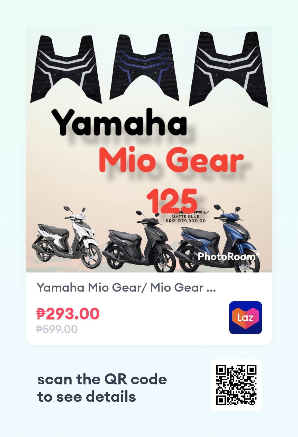 Yamaha Mio Gear/ Mio Gear S footboard rubber matting