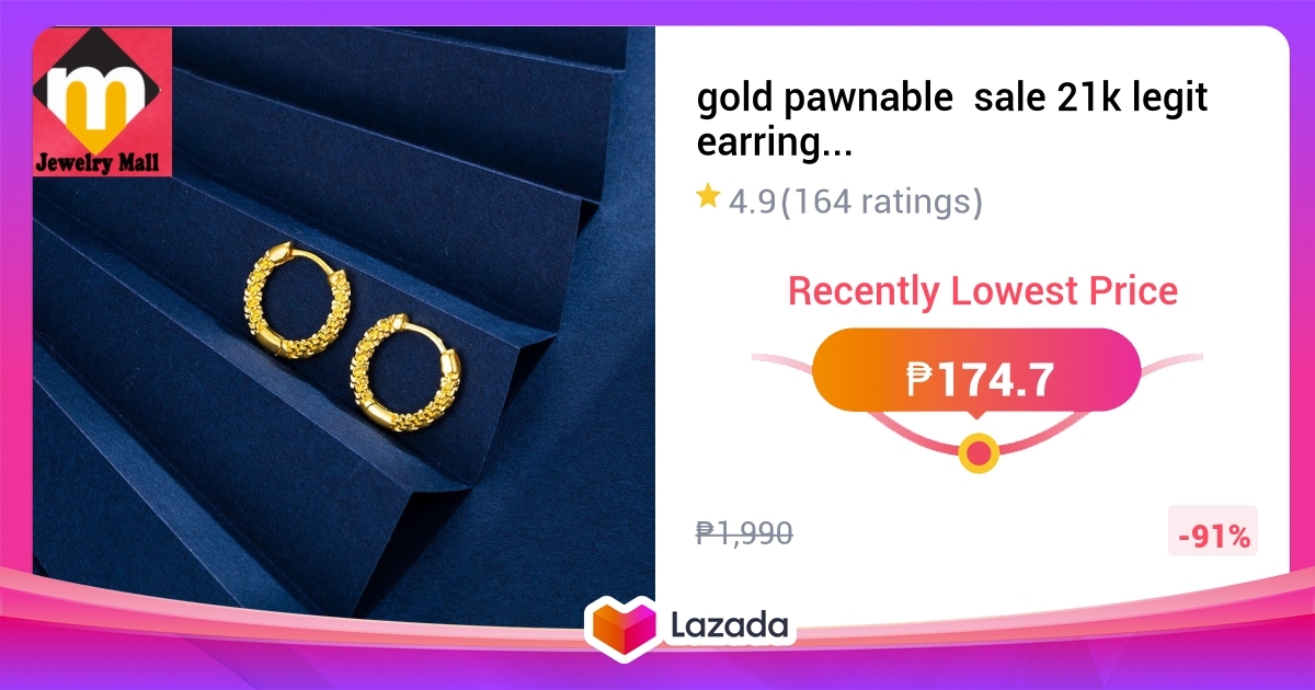 gold pawnable sale 21k legit earrings Nasasangla 100% Original buy 1 ...