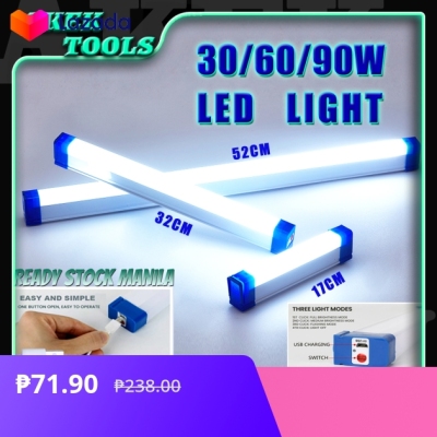 30W 60W 90W LED Emergency Light USB Rechargeable Lamp Lithium Battery ...