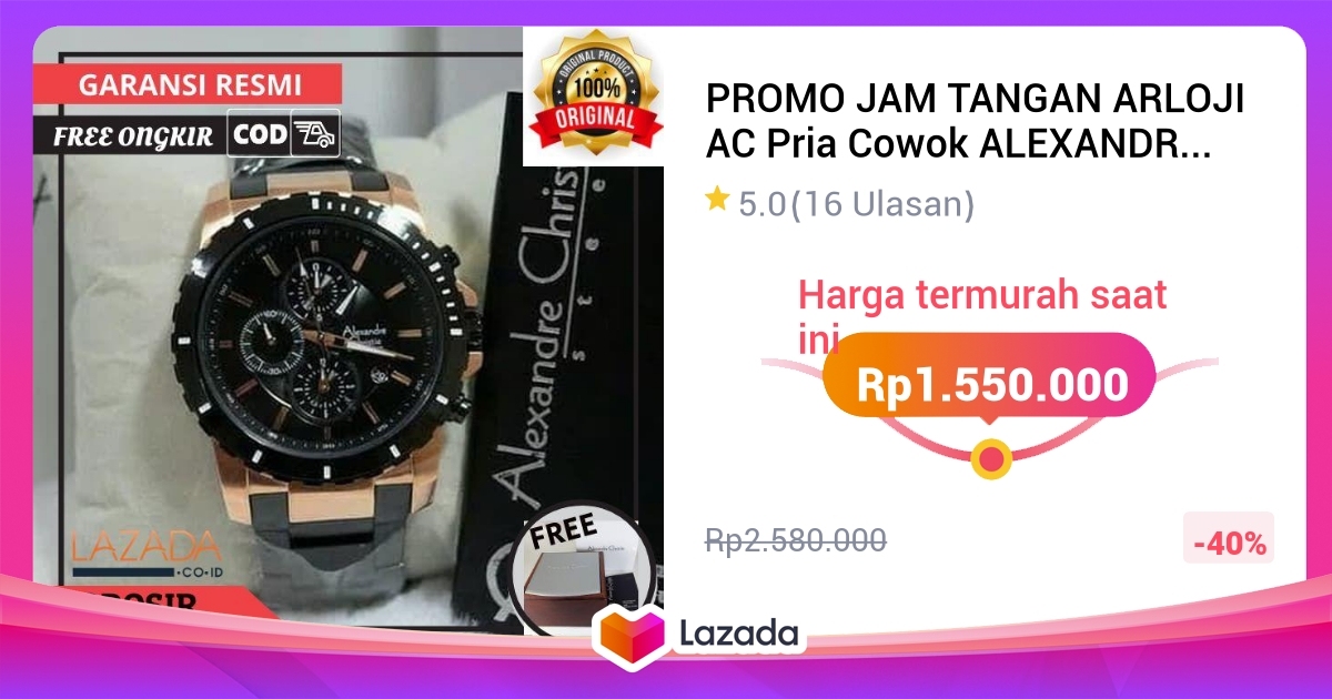 PROMO JAM TANGAN ARLOJI AC Pria Cowok ALEXANDRE CHRISTIE ALEXANDER ...