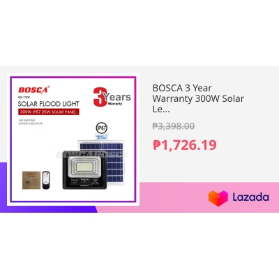 BOSCA 3 Year Warranty 300W Solar Led Outdoor Flood Light Street Lamp ...