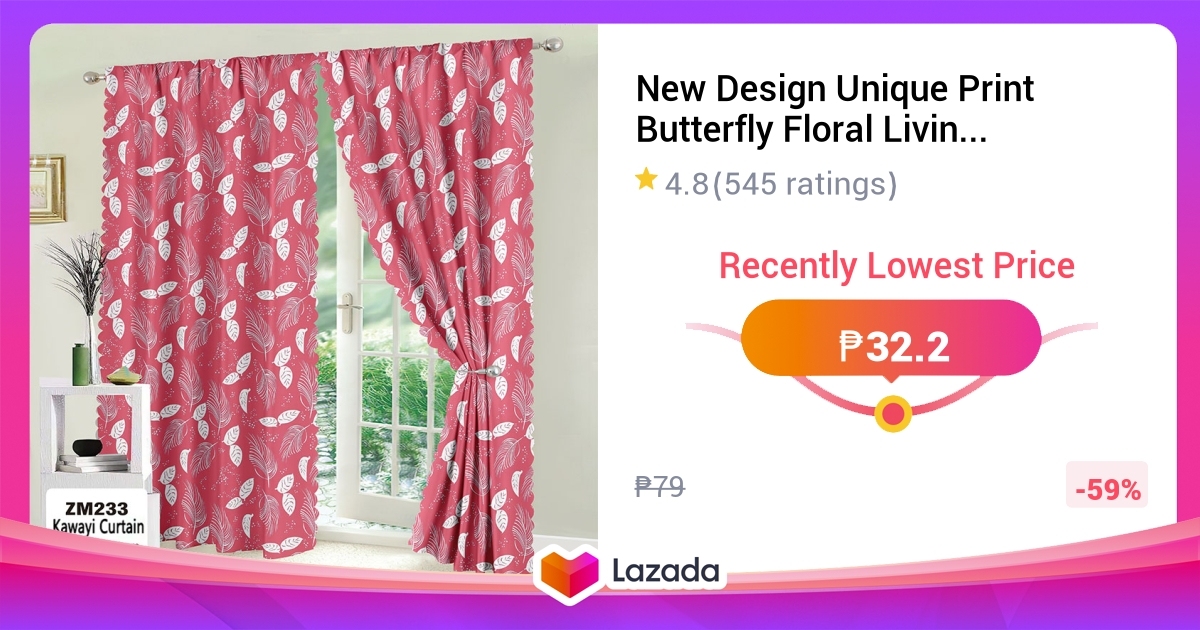 New Design Unique Print Butterfly Floral Living Room Home Window Door ...